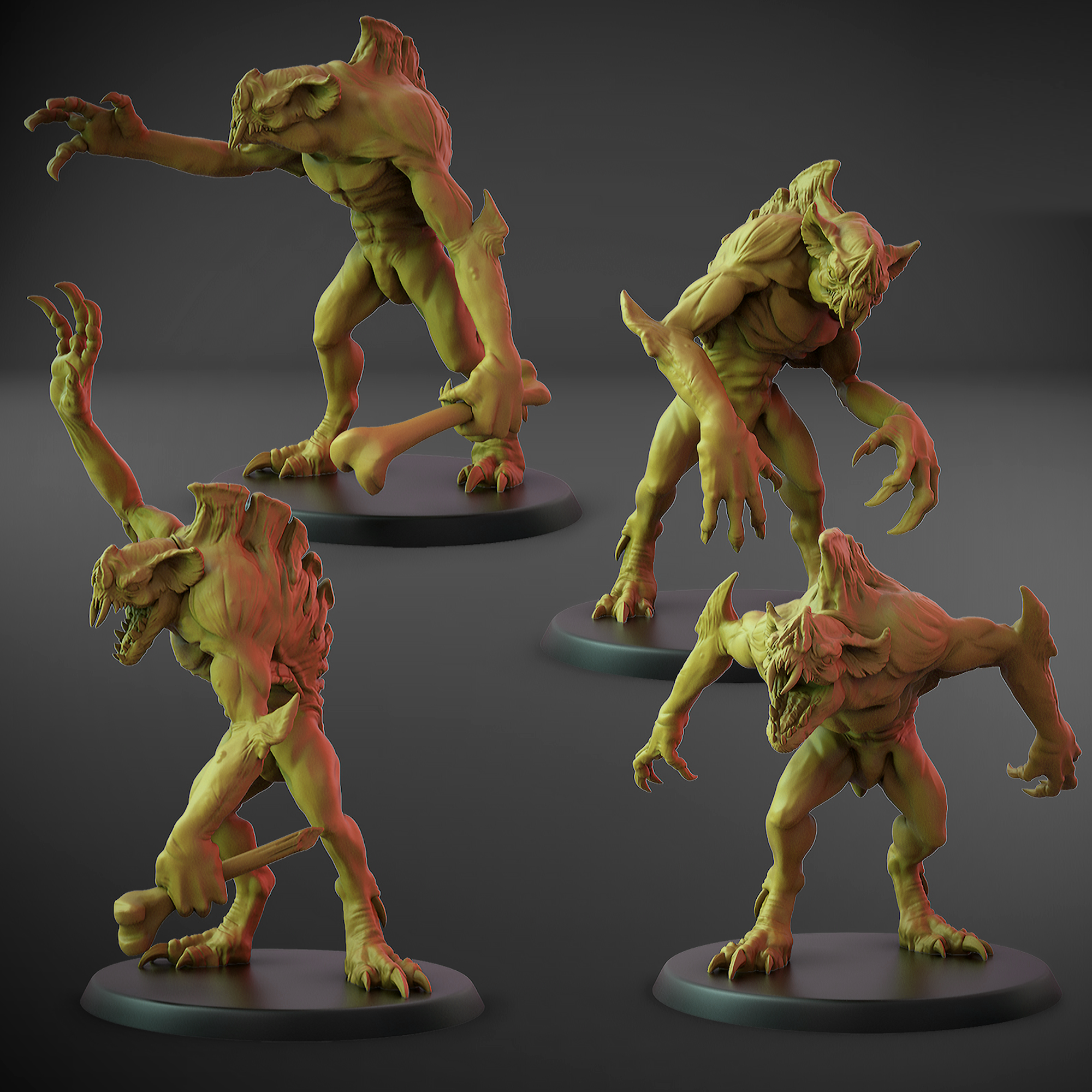 Tomb Abomination Set Grimdark Fantasy Wargaming Miniatures – 4 Poses ...